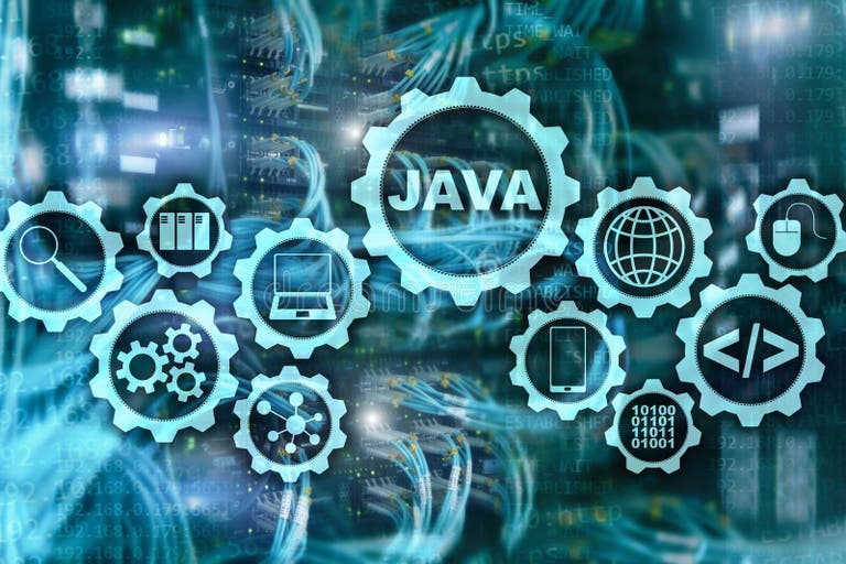 Java Programming Concept. Virtual Machine. on Server Room Background ...