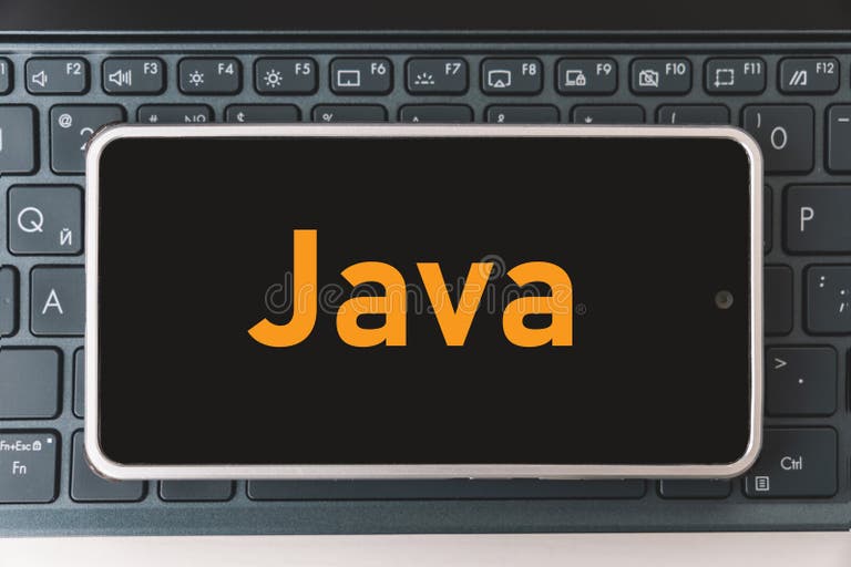 Java Programming Language for Mobile Development, Concept. Smartphone ...