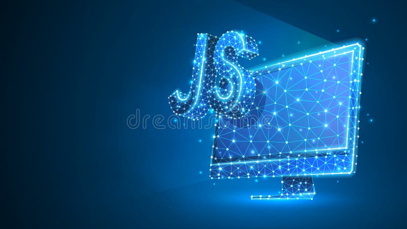 Java Script Coding Language Sign On Computer Monitor Device Programming Developing Concept