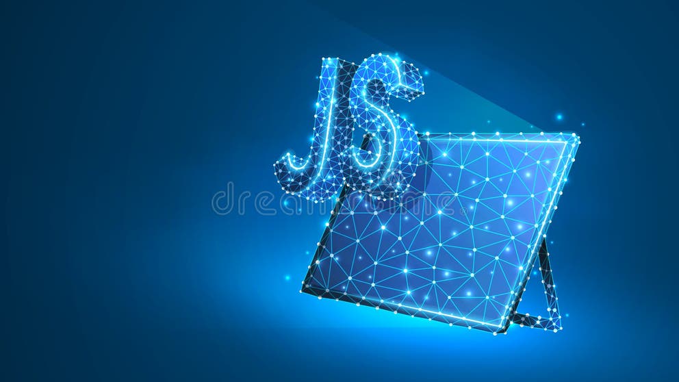 Java Script Coding Language Sign on Tablet Screen. Device, Programming ...