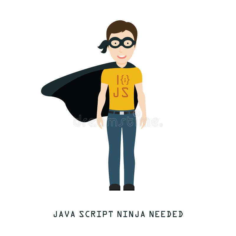 Java Script Ninja Needed stock illustration. Illustration of code ...