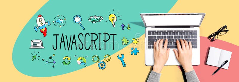 Java Script Theme with Person Using a Laptop Editorial Photography ...