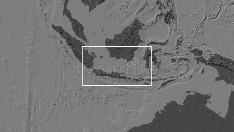 Java Sea. Bilevel Map. Patterson Cylindrical. Close-up Stock Footage ...