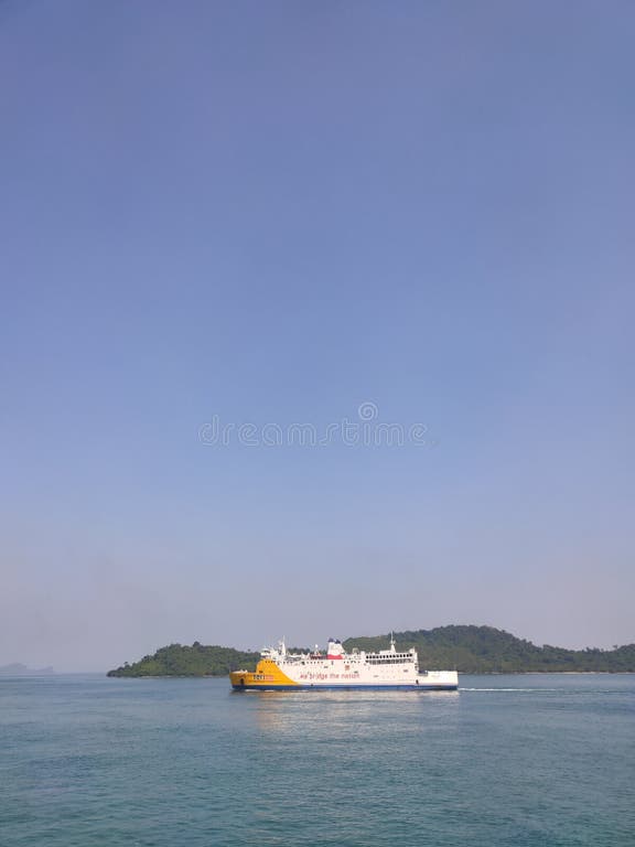 Java-Sumatra Crossing Ship in the Sunda Strait Stock Photo - Image of ...