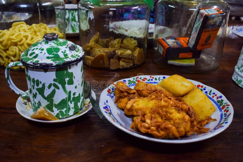 Java Tea in the Javanese Mug and Traditional Snack Stock Image - Image ...