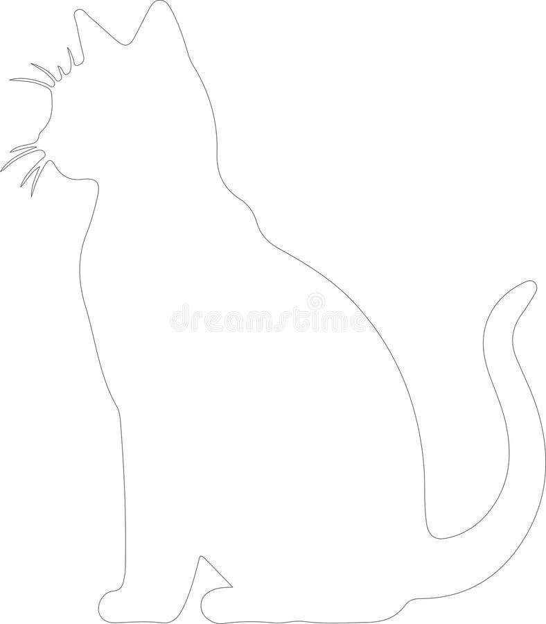 Javanese Cat Outline Outline Silhouette Generative Ai Stock Vector ...