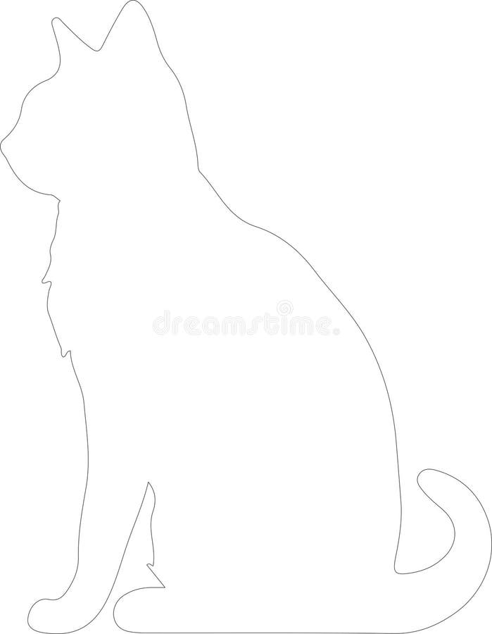 Javanese Cat Outline Outline Silhouette Generative Ai Stock Vector ...
