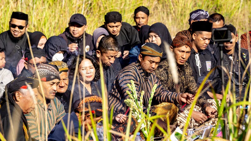 Javanese People Pray during the Larungan Ceremony on Mount Kelud ...