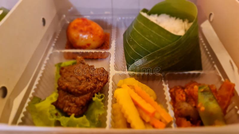 Javanese rice box stock image. Image of seafood, cuisine - 244383655