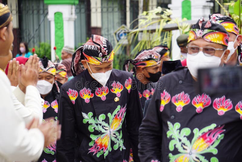 Javanese with Traditional Cloth on Celebration Grebeg Pancasila ...