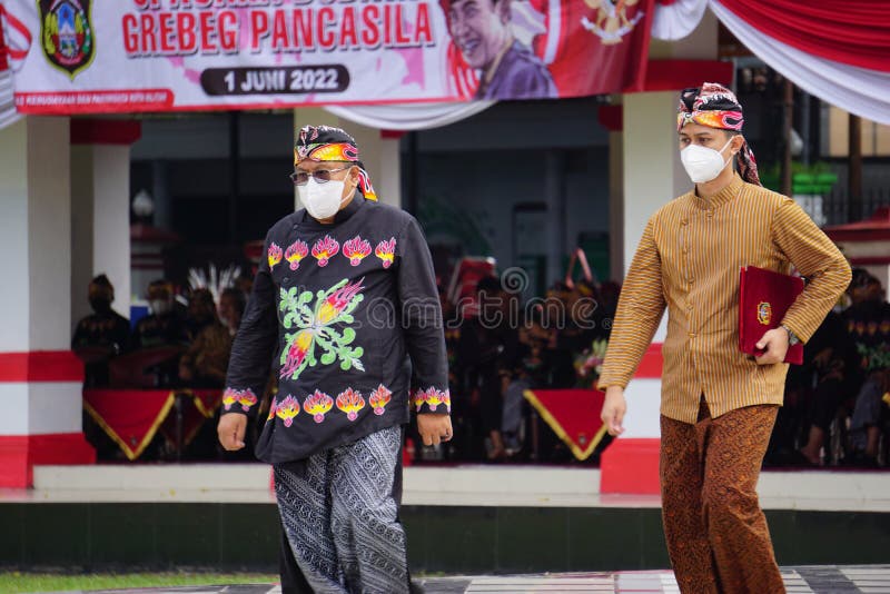 Javanese with Traditional Cloth on Celebration Grebeg Pancasila ...