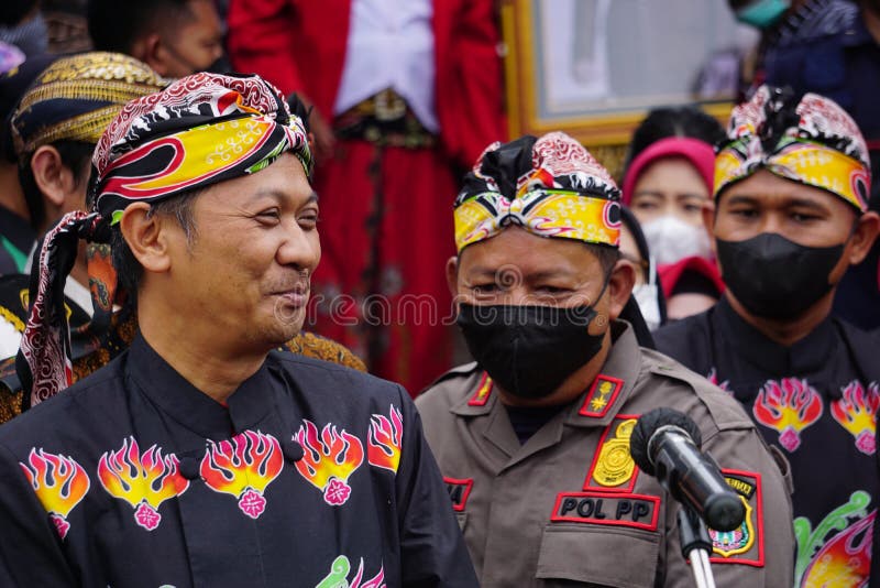 Javanese with Traditional Cloth on Celebration Grebeg Pancasila ...