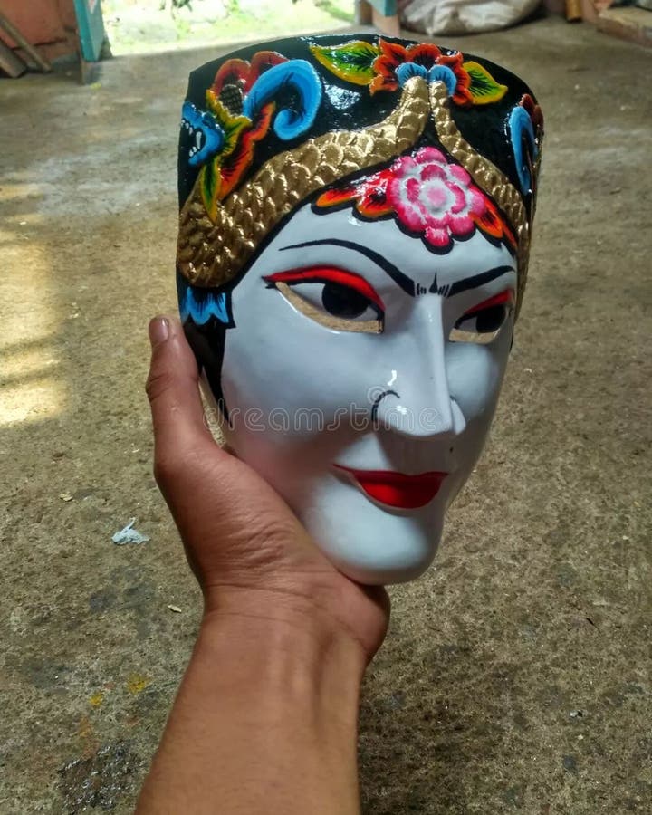 Javanese Traditional Wood Masks Stock Image - Image of woodart, pesan ...