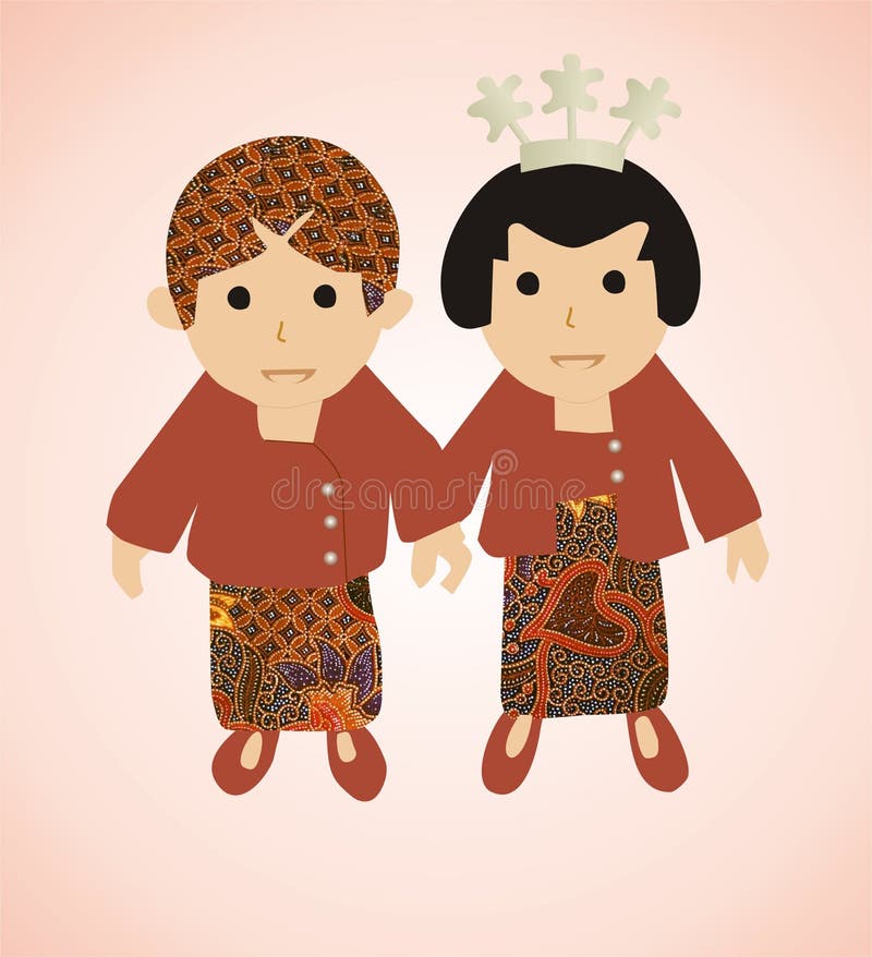 Javanese Traditional Costume Stock Illustration - Illustration of cute ...