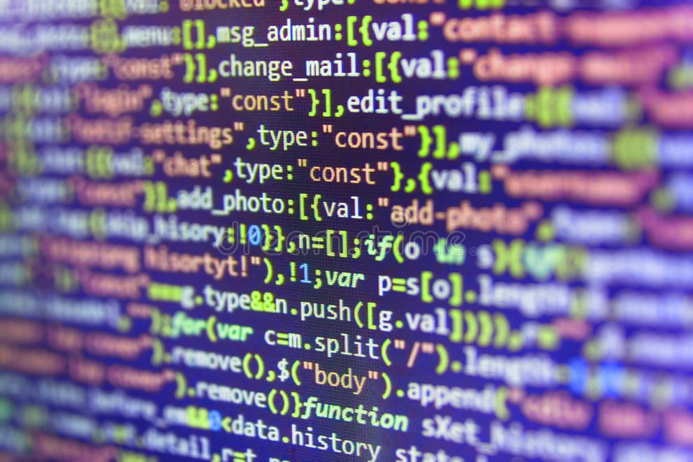 Javascript Code in Bracket Software. Stock Image - Image of digital ...