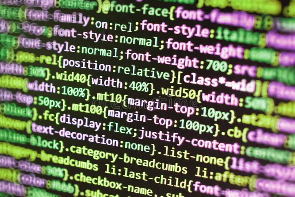 Javascript Code in Bracket Software. Stock Image - Image of dark ...