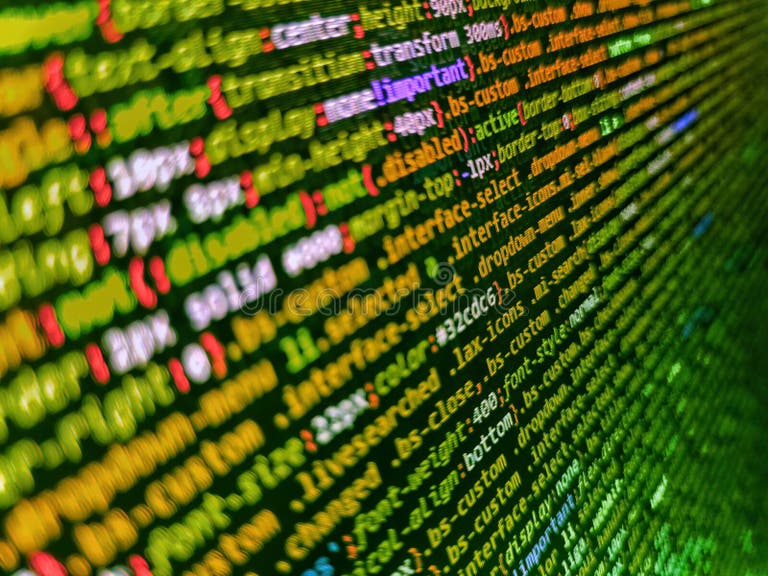 Javascript Code in Bracket Software. Programming of Internet Website ...
