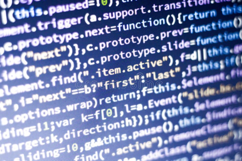 Javascript Code Computer Programming Source Code Abstract Screen Of Web Developer With Glowing