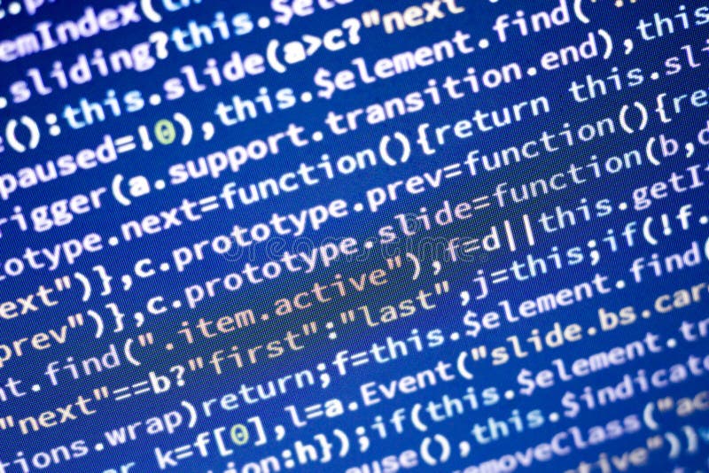 Javascript Code Computer Programming Source Code Abstract Screen Of Web Developer With Glowing