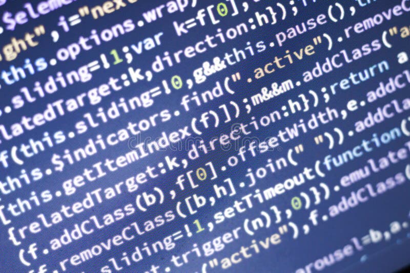 Javascript Code Computer Programming Source Code Abstract Screen Of Web Developer With Glowing