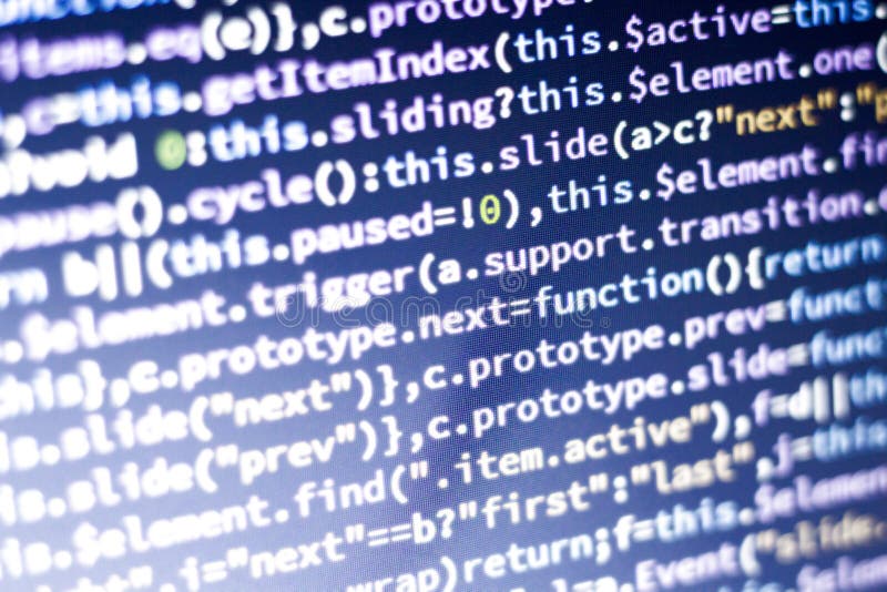 Javascript Code Computer Programming Source Code Abstract Screen Of Web Developer With Glowing