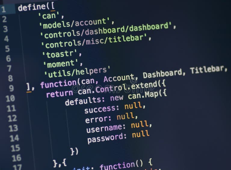Javascript Code on Computer Screen Stock Image - Image of editor ...