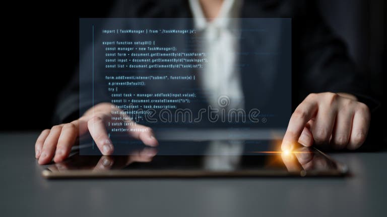 JavaScript Code for Task Management UI Functionality Latch Stock Illustration - Illustration of ...