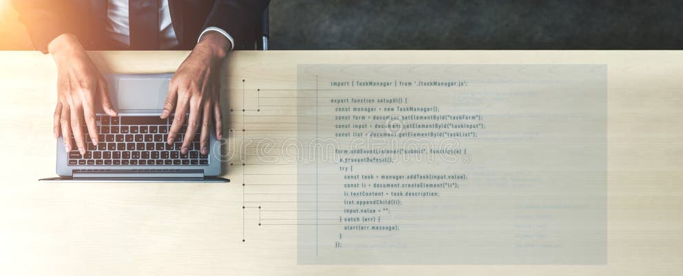 JavaScript Code for Task Management UI Functionality Vouch Stock Image ...