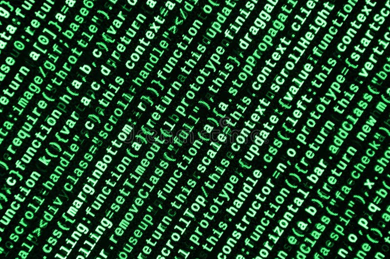 JavaScript Code in Text Editor. Coding Cyberspace Concept. Screen of ...