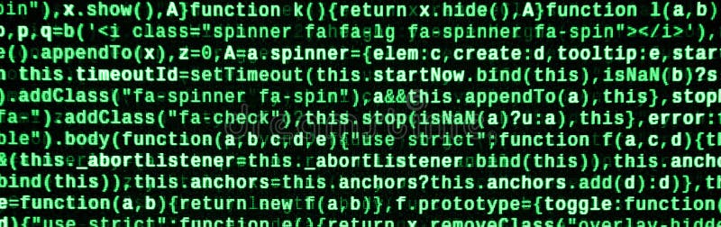 Javascript Code In Text Editor Coding Cyberspace Concept Screen Of Web Developing Code Stock