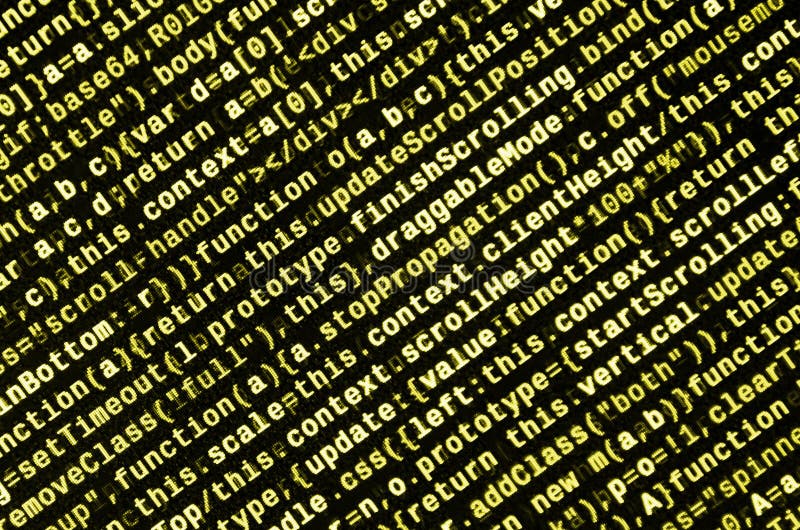 Javascript Code In Text Editor Coding Cyberspace Concept Screen Of Web Developing Code Stock