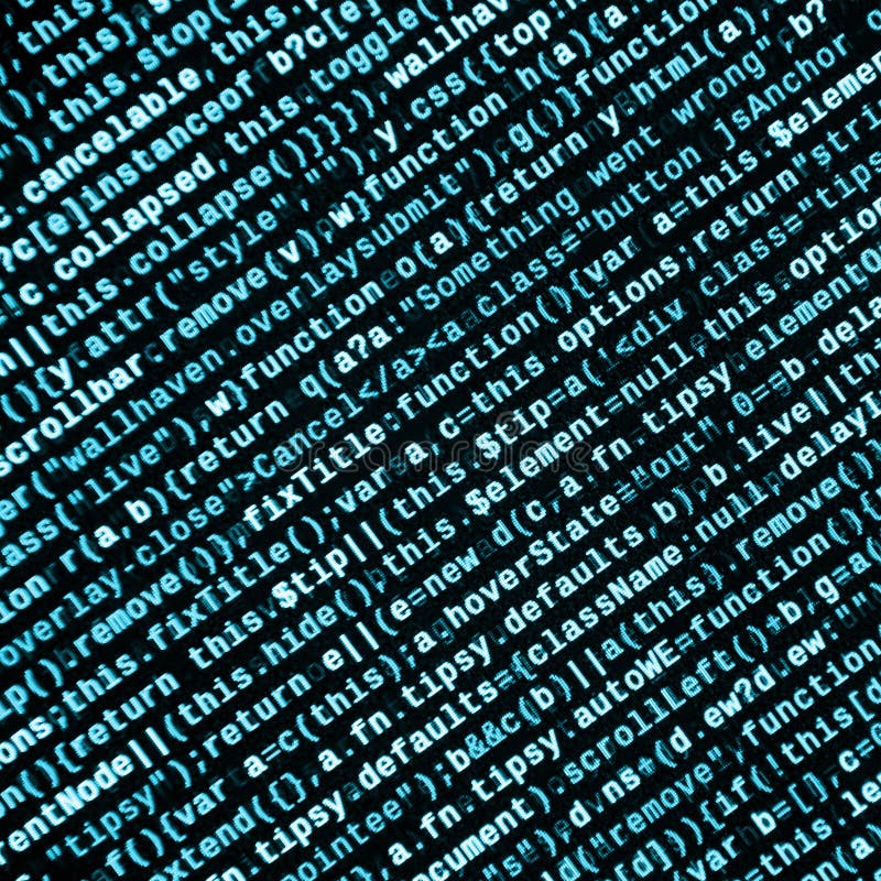 JavaScript Code in Text Editor. Coding Cyberspace Concept. Screen of ...