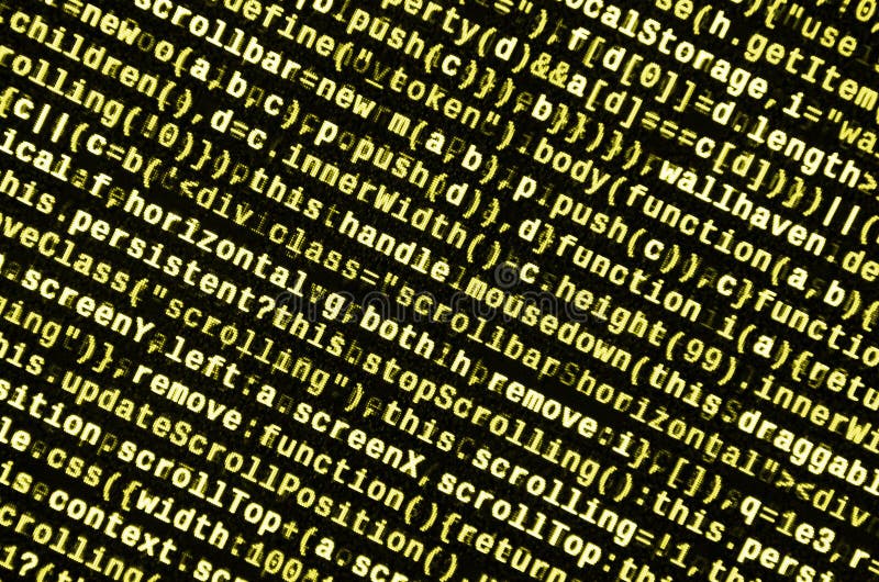 Javascript Code In Text Editor Coding Cyberspace Concept Screen Of