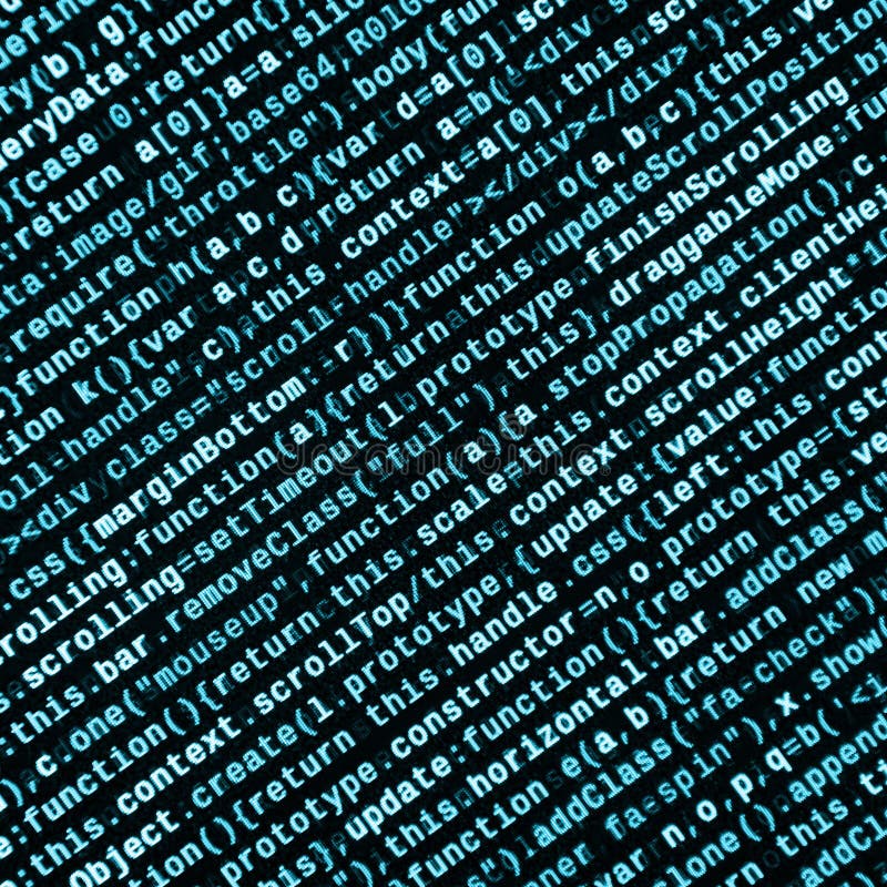Javascript Code In Text Editor Coding Cyberspace Concept Screen Of Web Developing Code Stock