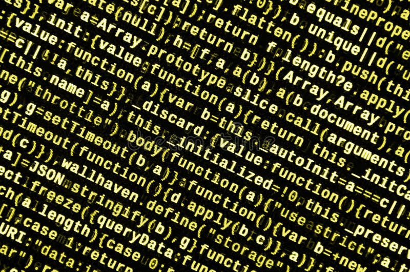 Javascript Code In Text Editor Coding Cyberspace Concept Screen Of Web Developing Code Stock