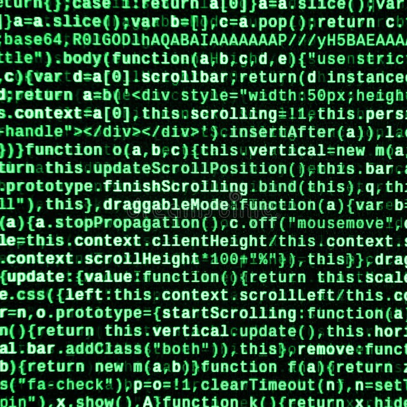 Javascript Code In Text Editor Coding Cyberspace Concept Screen Of Web Developing Code Stock