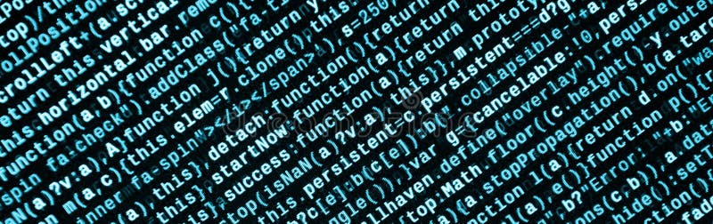 JavaScript Code in Text Editor. Coding Cyberspace Concept. Screen of ...