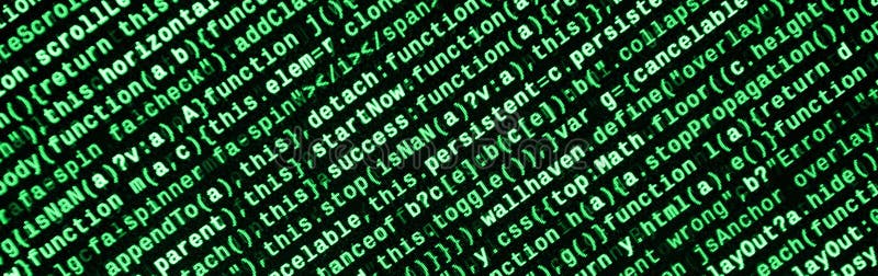 JavaScript Code in Text Editor. Coding Cyberspace Concept. Screen of ...