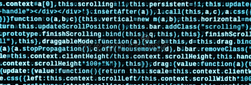 JavaScript Code in Text Editor. Coding Cyberspace Concept. Screen of ...