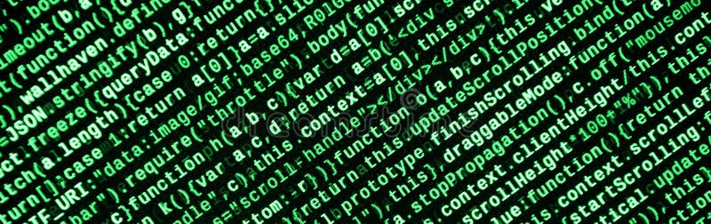 JavaScript Code in Text Editor. Coding Cyberspace Concept. Screen of ...