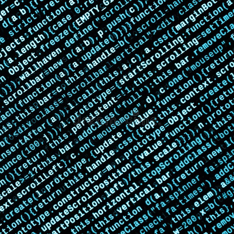 JavaScript Code in Text Editor. Coding Cyberspace Concept. Screen of ...