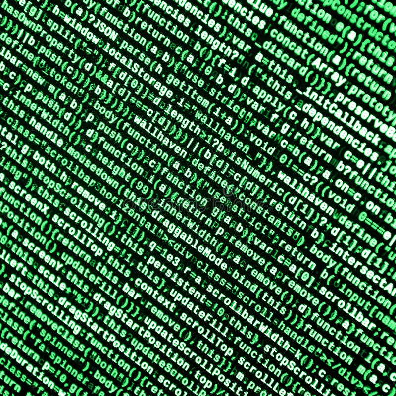 JavaScript Code in Text Editor. Coding Cyberspace Concept. Screen of ...