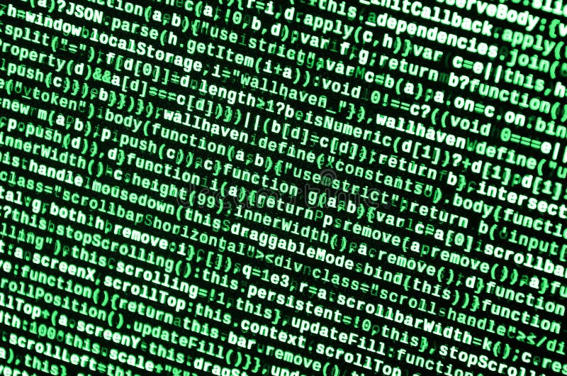 Javascript Code In Text Editor Coding Cyberspace Concept Screen Of Web Developing Code Stock