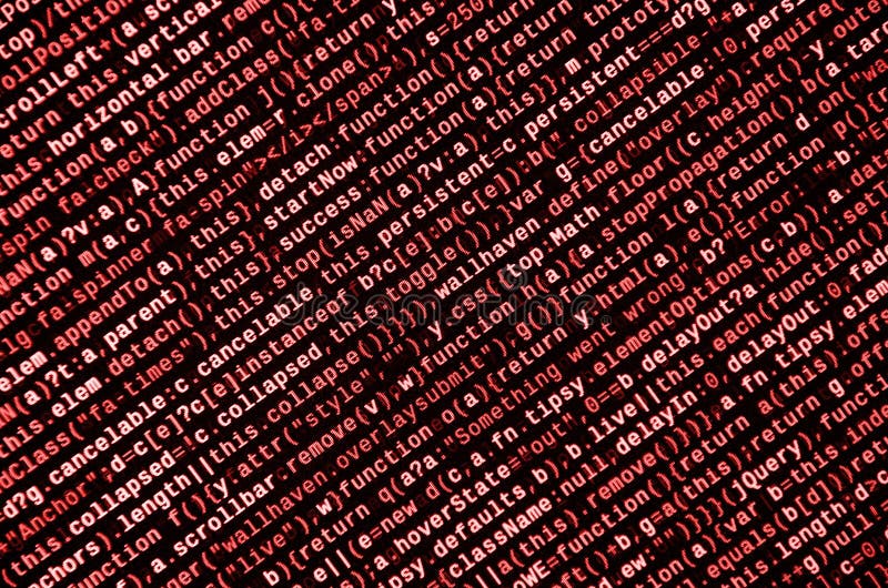 Javascript Code In Text Editor Coding Cyberspace Concept Screen Of Web Developing Code Stock