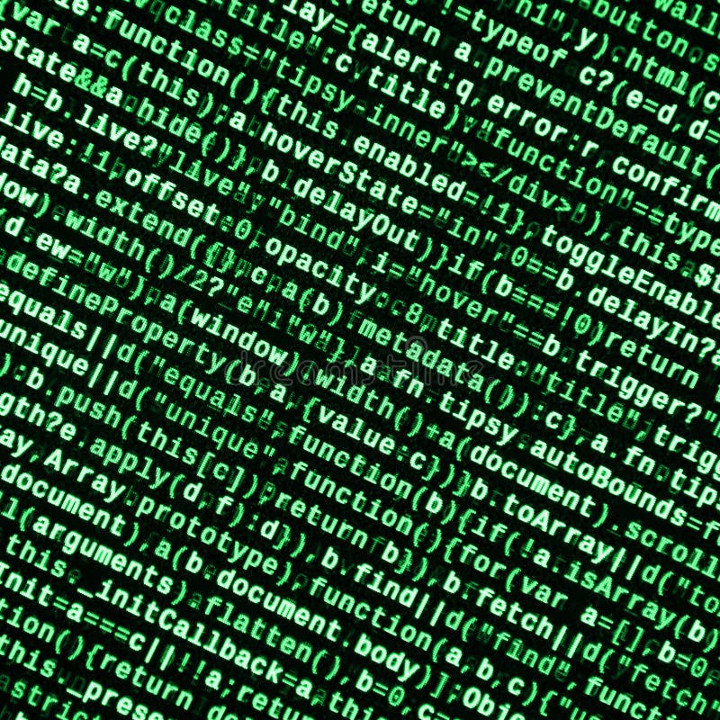 JavaScript Code In Text Editor. Coding Cyberspace Concept. Screen Of ...