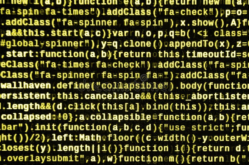 JavaScript Code in Text Editor. Coding Cyberspace Concept. Screen of ...