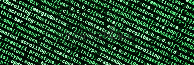 JavaScript Code in Text Editor. Coding Cyberspace Concept. Screen of ...