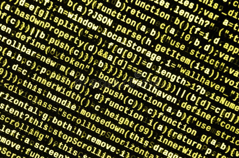 Javascript Code In Text Editor Coding Cyberspace Concept Screen Of Web Developing Code Stock