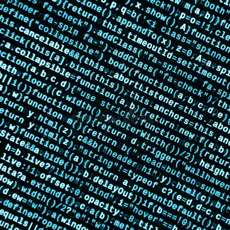 JavaScript Code in Text Editor. Coding Cyberspace Concept. Screen of ...