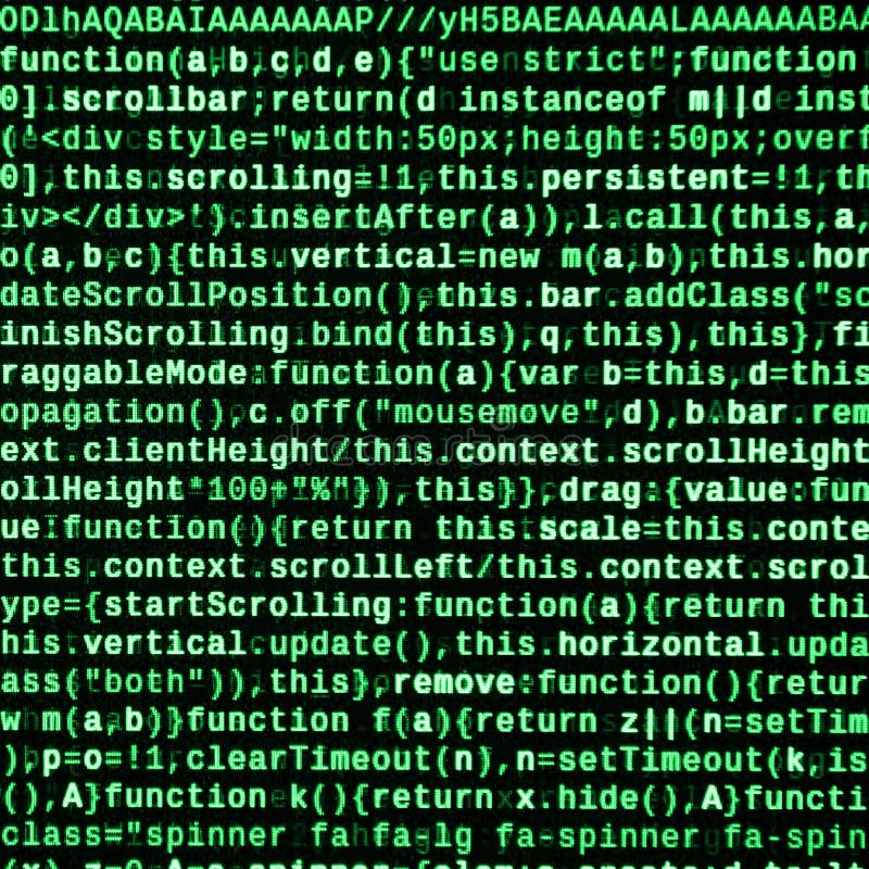 JavaScript Code in Text Editor. Coding Cyberspace Concept. Screen of ...